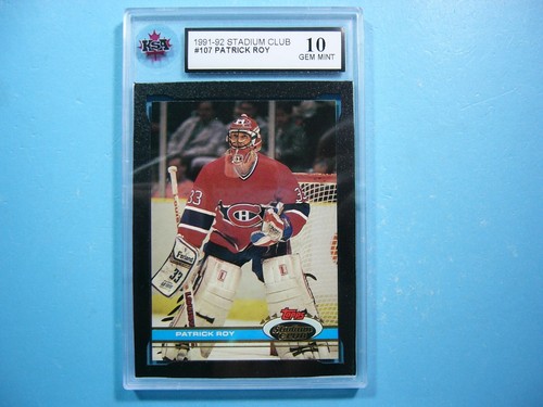 1991/92 TOPPS STADIUM CLUB NHL HOCKEY CARD #107 PATRICK ROY KSA 10 GEM ...
