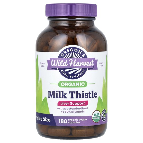 Oregon s Wild Harvest Milk Thistle Non-GMO 180 Vegetarian Capsules ...