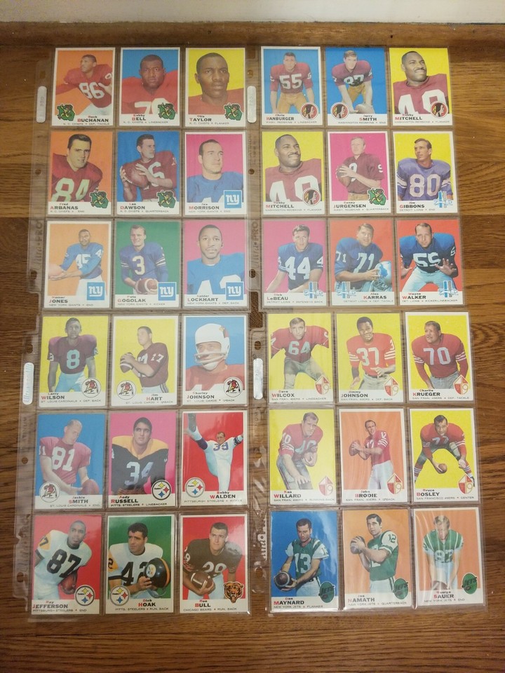1969 Topps Football Cards, Lot of 152-Mint, Near Mint, Excellent/Mint ...