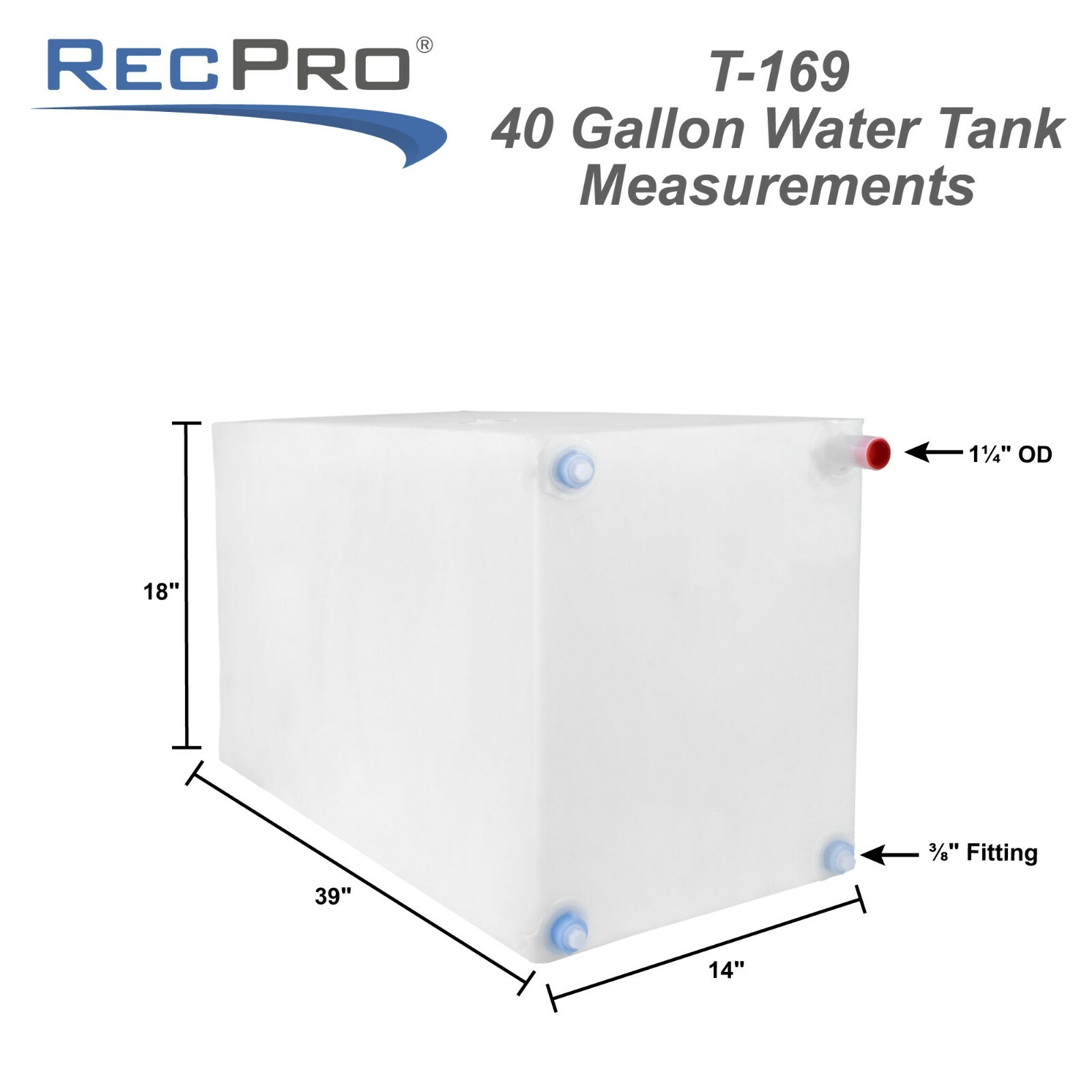RV Fresh Or Gray Water Holding Tank 40 Gallon 39" X 18" X 14" Water ...
