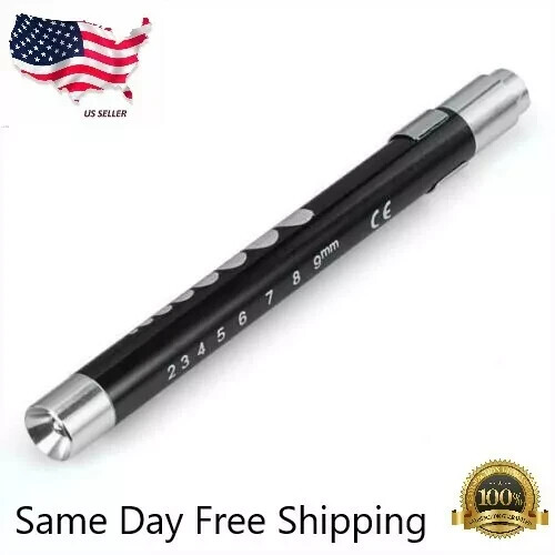 2X LED Medical First Aid Pen Light Flashlight Doctor Nurse EMT Black ...