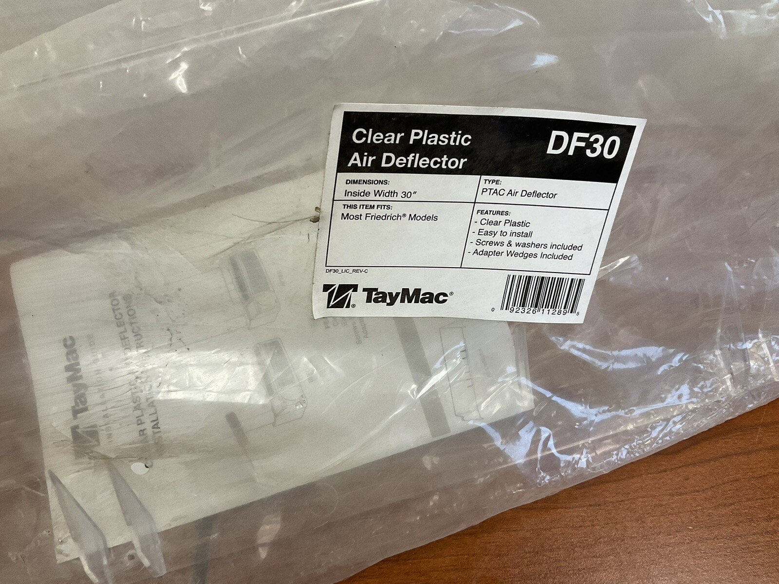 TAYMAC 30" in. Clear Plastic Air Deflector DF30 Units | eBay