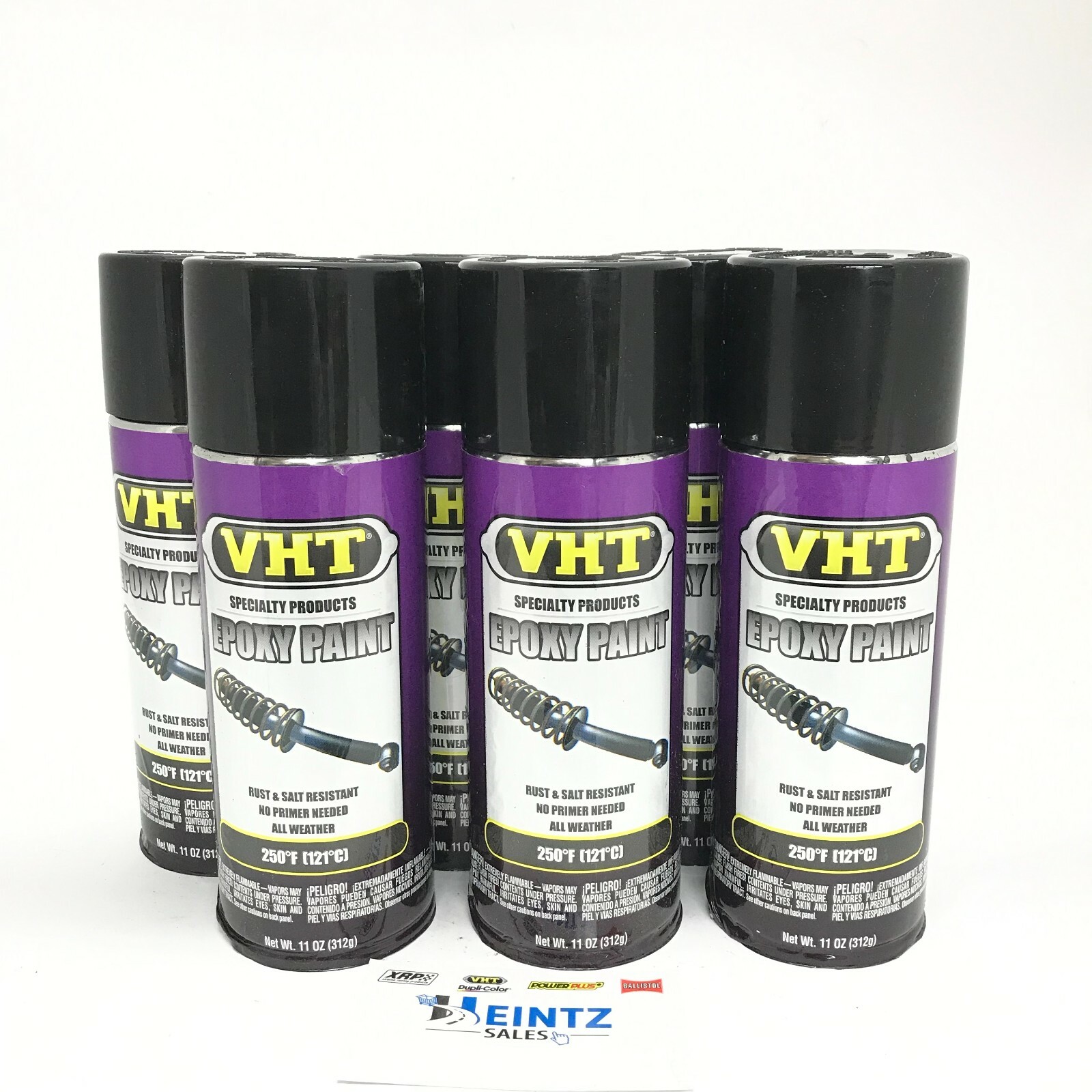 VHT SP650-6 PACK Gloss Black Epoxy All-Weather Paint - Rust Resistant ...