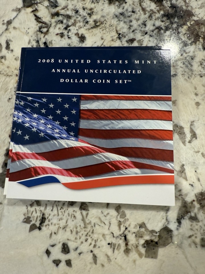 Two (2) 2008 US Mint Uncirculated Dollar Coin Sets Incl 1 OZ Silver ...