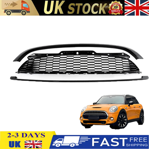 3X Gloss Black Front Bumper Grille For Mini R55 R56 R57 R58 R59 Cooper ...