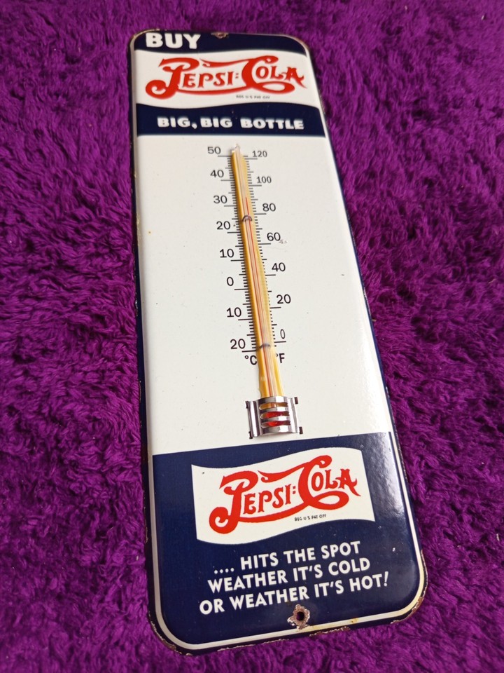 Vintage Style Pepsi-Cola Metal Thermometer Sign Retro Wall Art ...