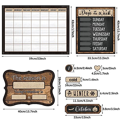 169 Pcs Classroom Calendar Bulletin Board Set, Calendar Industrial Chic ...