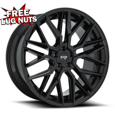 22 inch 22x9 NICHE 1PC M224 GAMMA GLOSS BLACK wheel 5x4.5 5x114.3 +38 ...