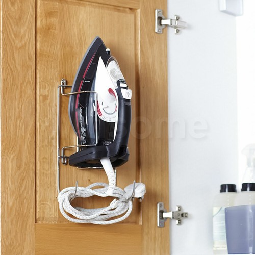 Door or Wall-Mounted Iron Holder Storage Steam Iron Stand Ironing Board ...