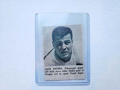 Jack Patera Oregon University 1953 S&S Football Pictorial CO Panel | eBay