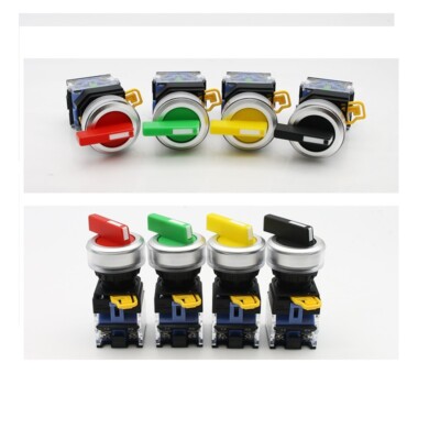 30mm Selector Rotary 3position Long handle push Button Switch 2NO ...