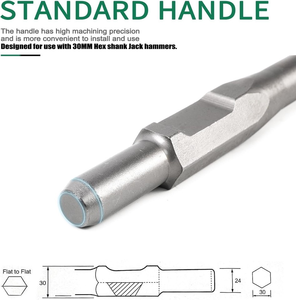 Monkey King Bar 16" Hex Chisel Self-Sharpening Point Bit 30mm Shank ...