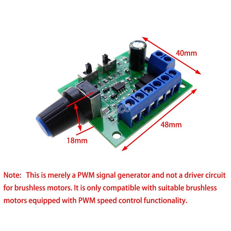 8V-26V Brushless DC Motor Speed Controller BLDC PWM Signal Generator ...