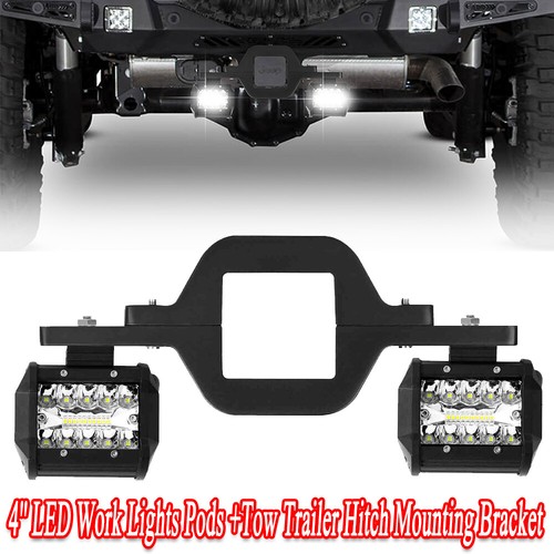 4'' LED Work Lights Pods Backup Reverse Tow Trailer Hitch Mounting ...
