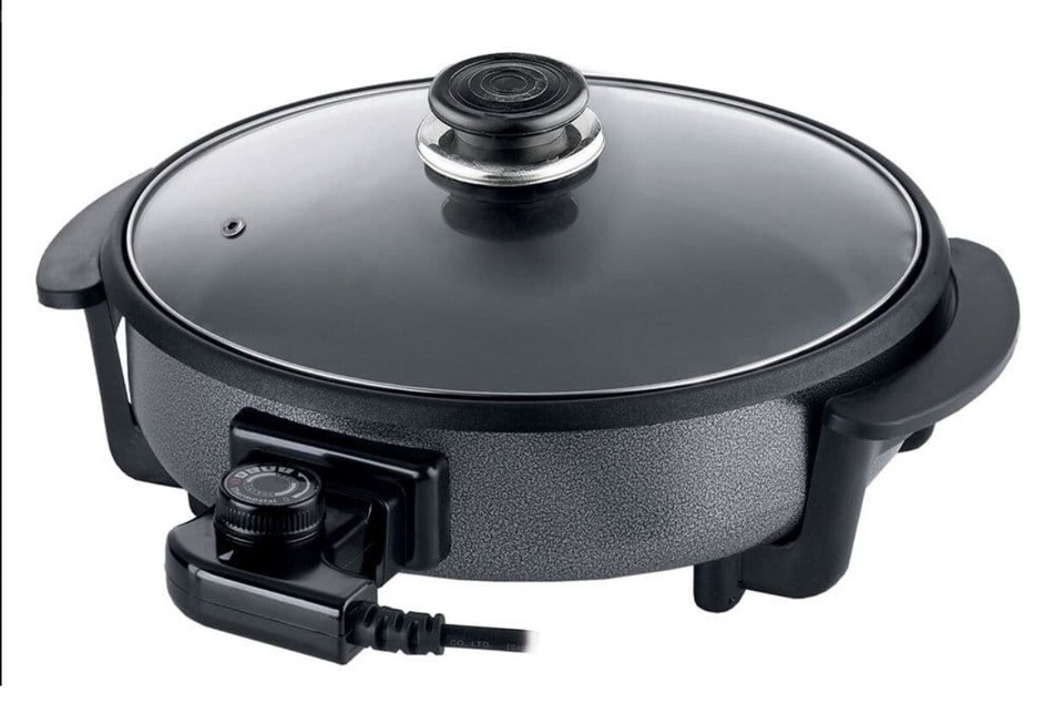 Large 40cm Multi-Function Electric Cooker Pan With Lid 1500w Non Stick ...