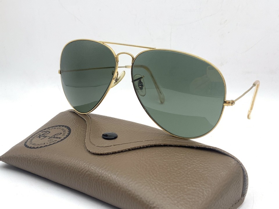 Vintage B&L Ray Ban Bausch & Lomb Gold B15 62mm Outdoorsman w/Case 70s ...