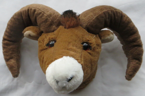 Big Horn Sheep Head Walltoy Art Plush Trophy Stuffed Animal Faux ...