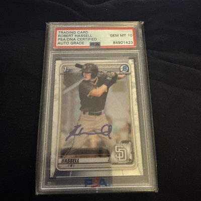 2020 Bowman Chrome 1st Robert Hassell Auto PSA 10 Refractor Signed BD ...