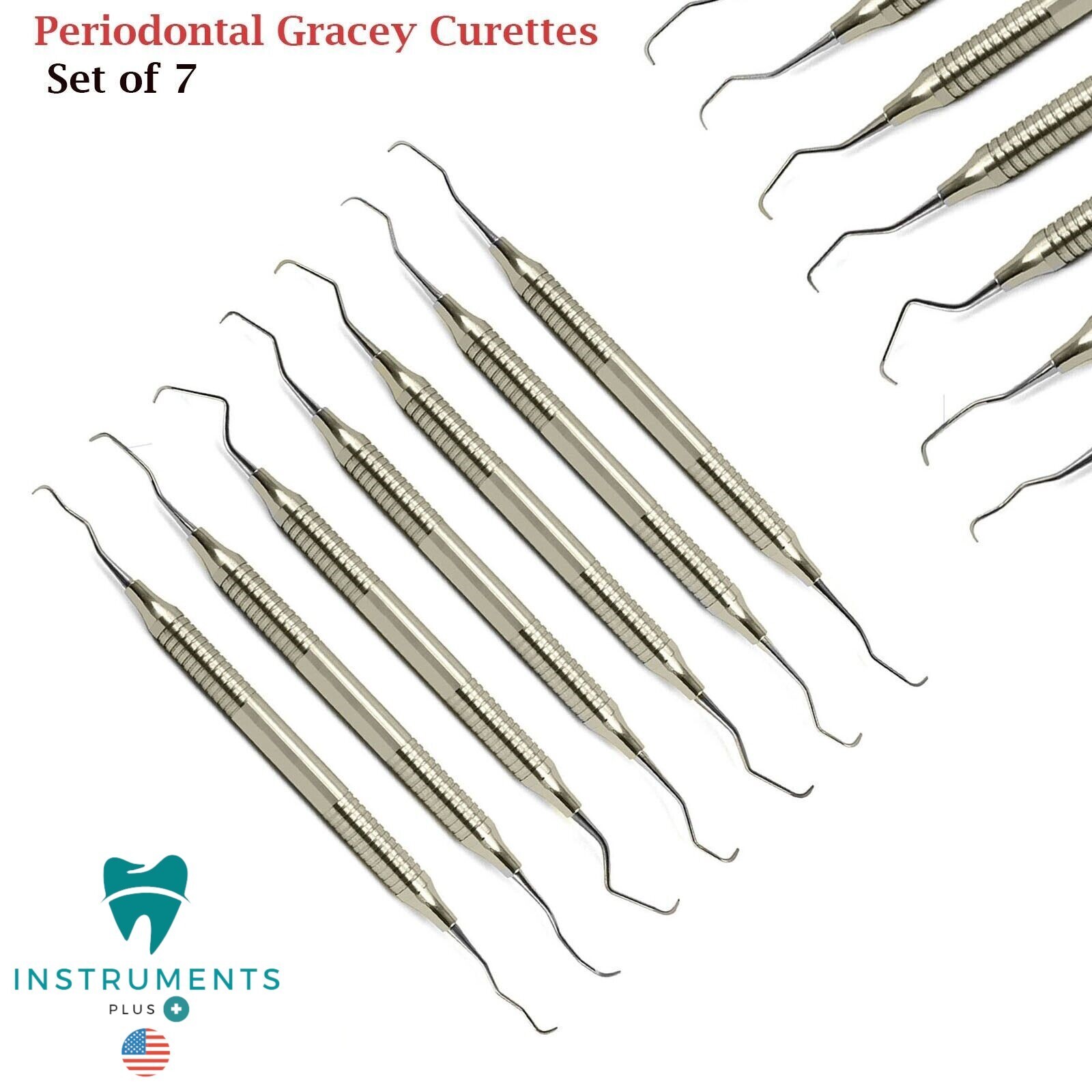 Set Of 7 Dental Gracey Curette Perio Canal Preparation Instruments ...