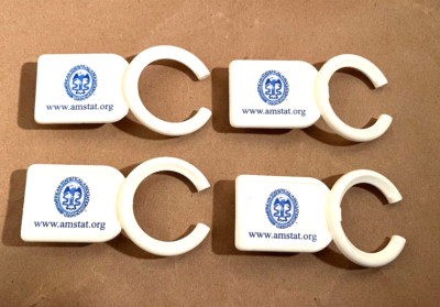 4 Wine glass plate clips w/ Amstat logo preowned | eBay