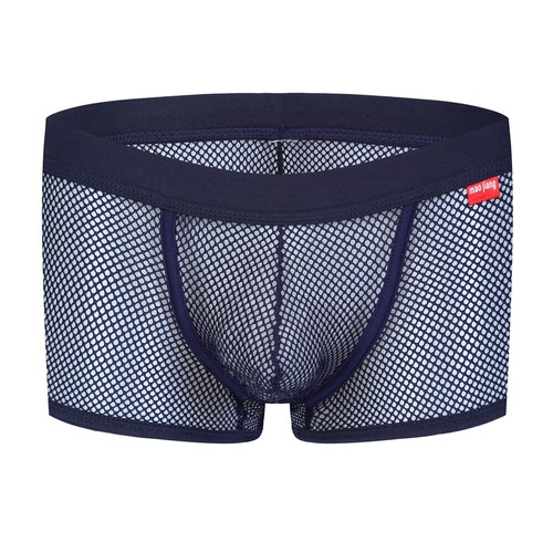 Sexy Mens Sheer Boxer Brief Sheer Mesh Underwear See Through Trunk ...