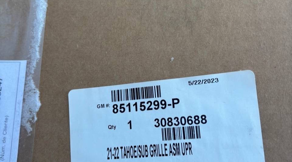 2021-2023 CHEVY TAHOE/SUBURBAN UPPER GRILLE OEM NEW - 85115299 HIGH ...