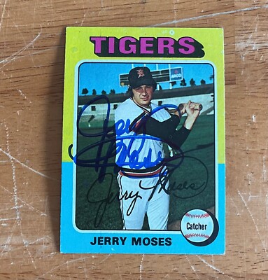 Jerry Moses Detroit Tigers Signed Autograph 1975 Topps Baseball Card | eBay