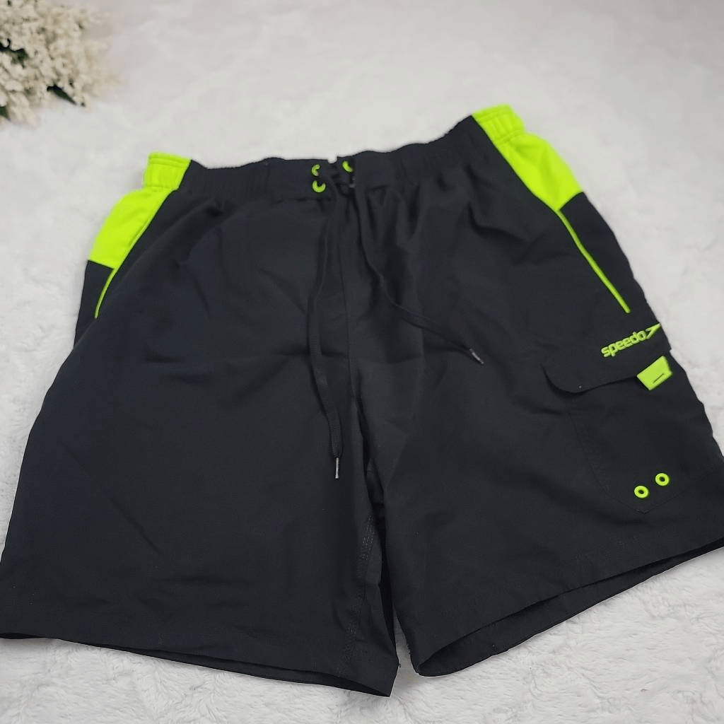 Speedo Black and Neon Netted Swim Trunks [SIZE XL] | eBay