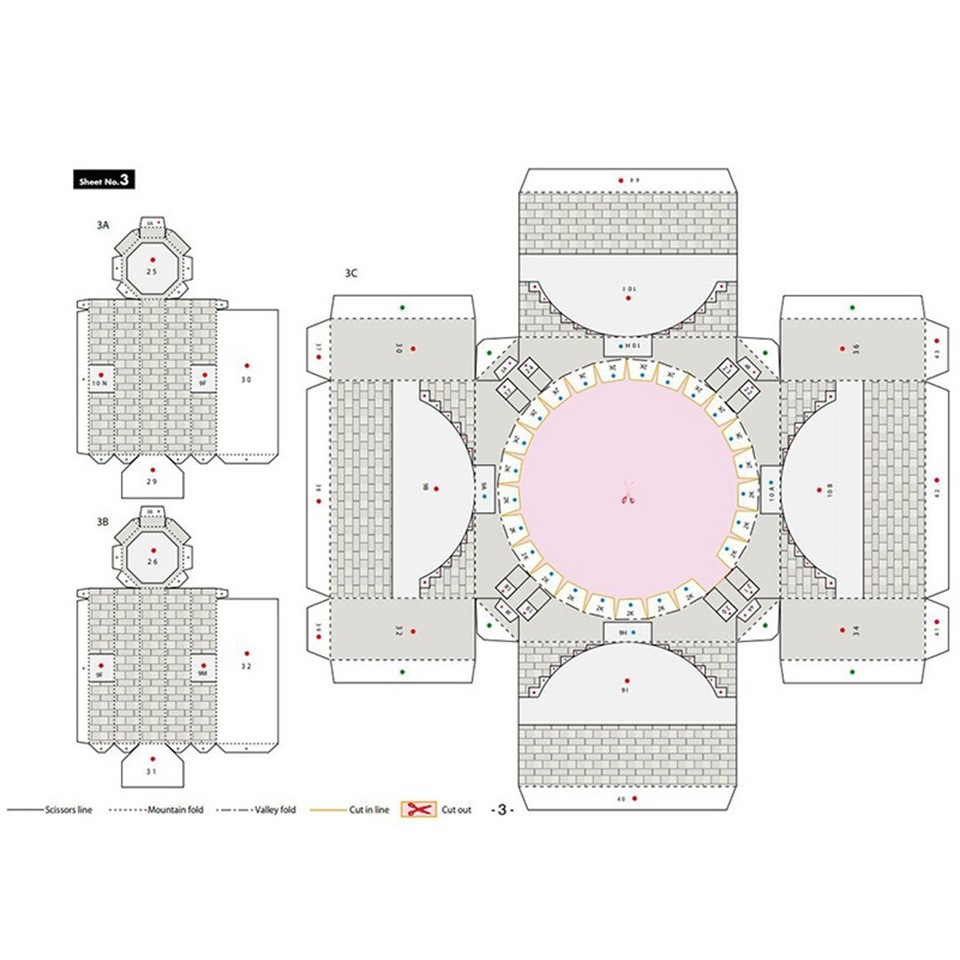 Blue Mosque Sudan 3D Paper Model DIY Building Paper Model DIY Model ...