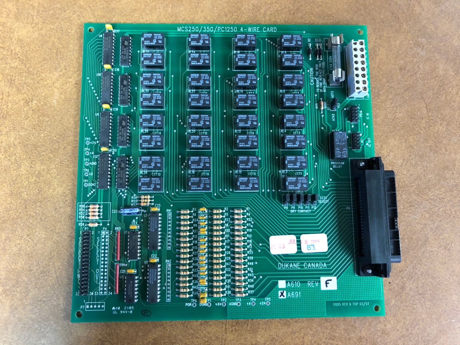 Dukane MCS250 / MCS350 / PC1250 A691 4-Wire Switching Card | eBay