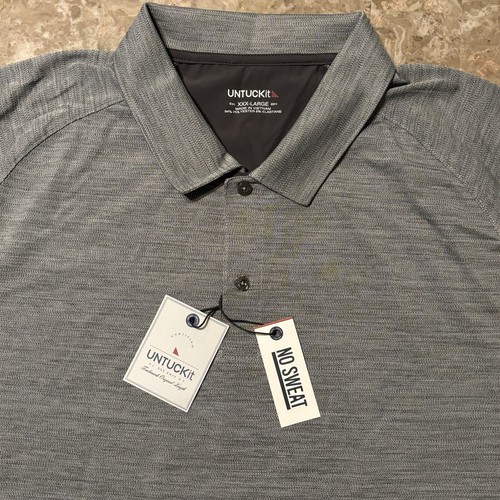 UNTUCKit Polo Shirt Mens 3XL Grey Hannifer Short Sleeve Golf Performance NEW NWT | eBay