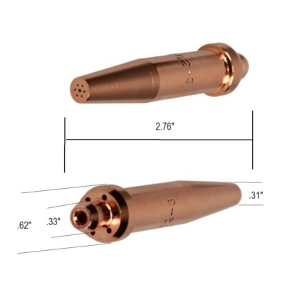 Acetylene Cutting Tips 4202-3 Compatible with Purox Tips 4202-3 Cut 1/4 ...