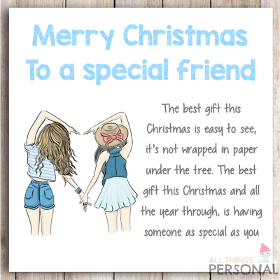 Christmas Card for Friend Special BFF Best Friends Bestie Colleague ...