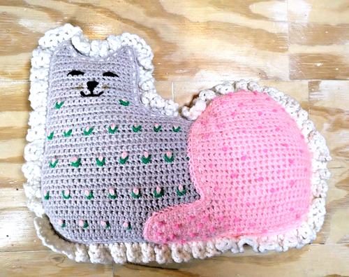 Plush Crochet Cat/Kitten Amigurumi Style/ Heavy Yarn Easter Handmade ...