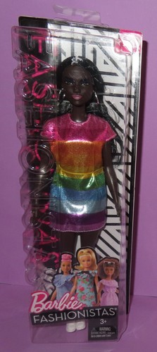 Barbie Fashionistas AA 2017 Fashionista #90 NIB FJF50 Rainbow Dress ...