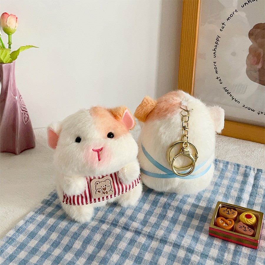 Cute Hamster Plush Keychain With Milk Tea Apron For Car Accessories And ...
