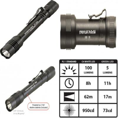 Streamlight 88033 ProTac 2AA 250 Lumen Professional 155 Lumens, Black ...