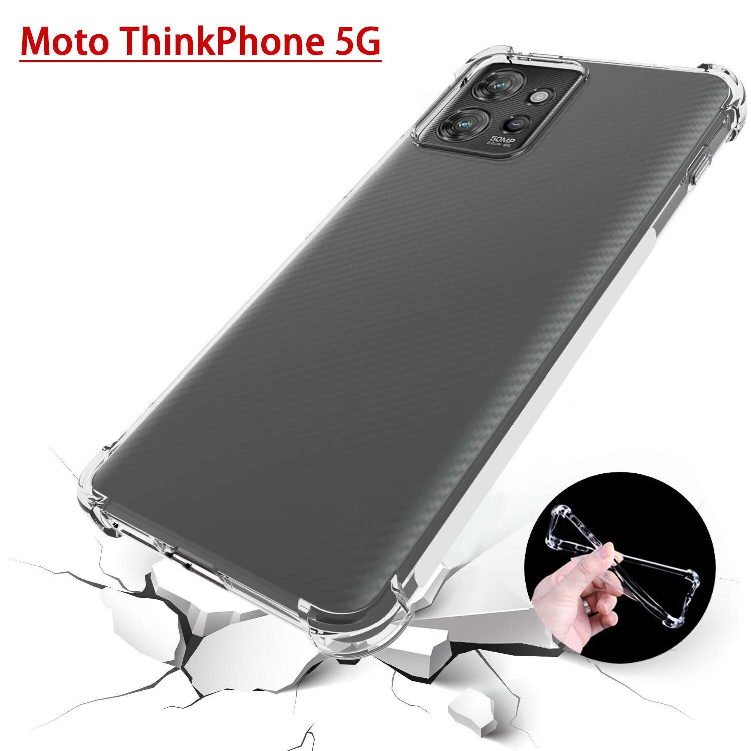 For Motorola ThinkPhone 5G, Shockproof Airbags Transparent Soft TPU ...