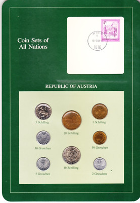 Coin All Nations Austria Uncirculated Eight coin set Collection 1982-84 ...