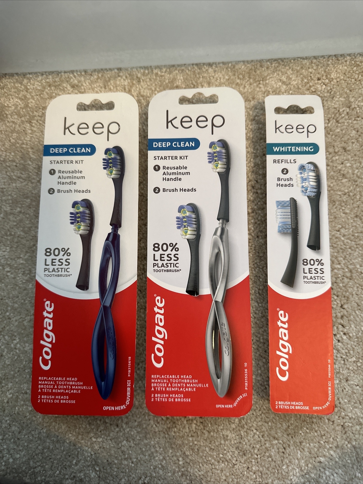 Colgate Keep Manual Toothbrush Deep Clean Starter Kit, 1 Navy, 1 Gray ...