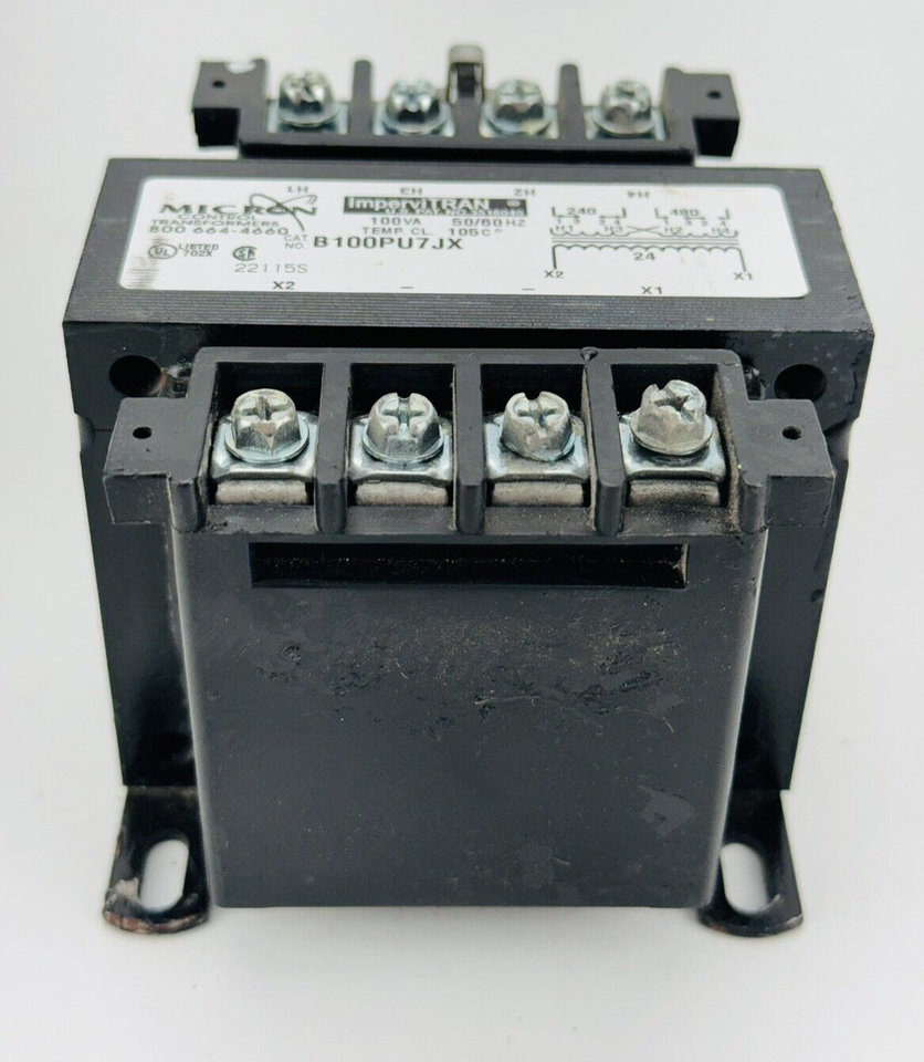 MICRON ImperviTRAN B100PU7JX Control Transformer 100VA 50/60Hz ...