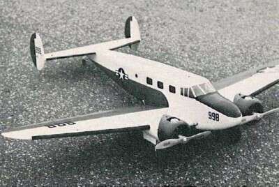 Beechcraft C-45 54" Wingspan RC Model Airplane Printed Plan &Templates ...