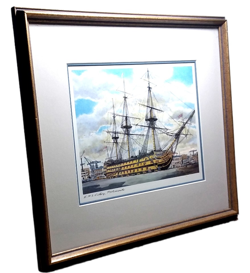 Beautiful Framed Print - HMS VICTORY, PORTSMOUTH by British Artist John ...