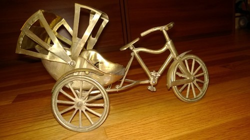 Vintage Brass Cycle RICKSHAW Chinese Japanese Oriental Velotaxi ...
