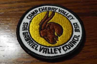BOY SCOUT PATCH GAUZE BACK CAMP CHERRY VALLEY SAN GABRIEL VALLEY ...