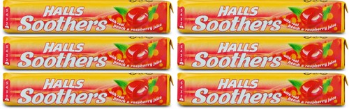 Halls Soothers Peach & Raspberry 45g | Cough Drops | Throat Lozenges X ...