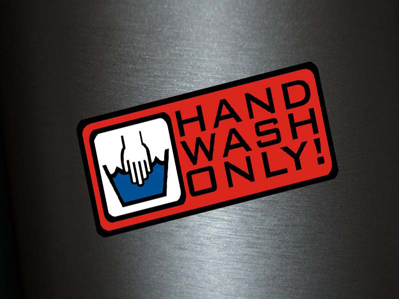 1 x Aufkleber Hand Wash Only Handwäsche Sticker Wäsche Autoaufkleber ...