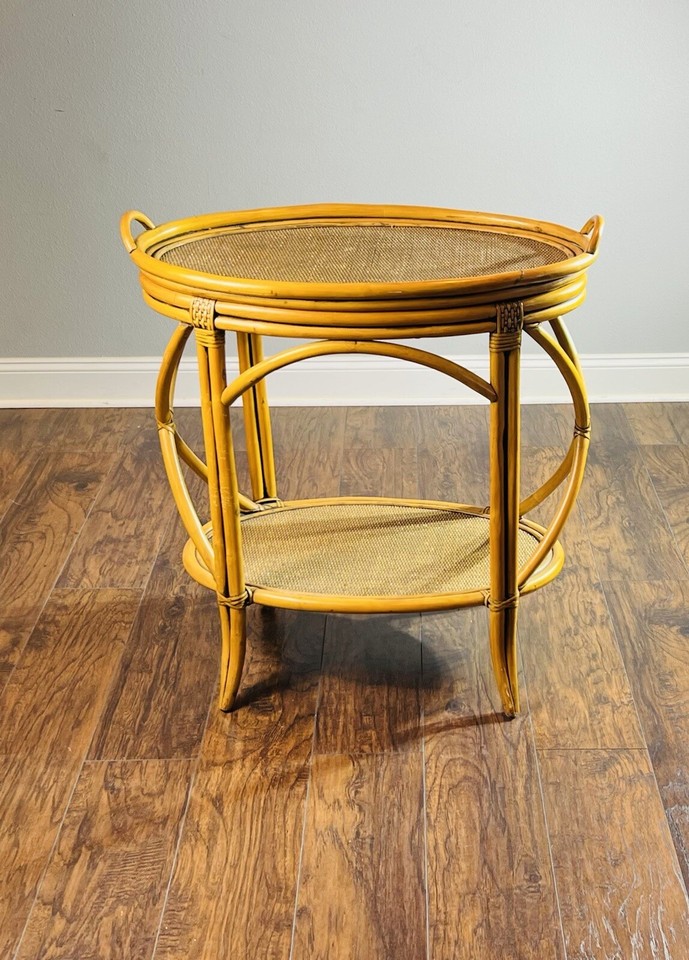 Vintage Pier 1 Imports Bamboo Bar Table W/ Removable Tray Serving ...