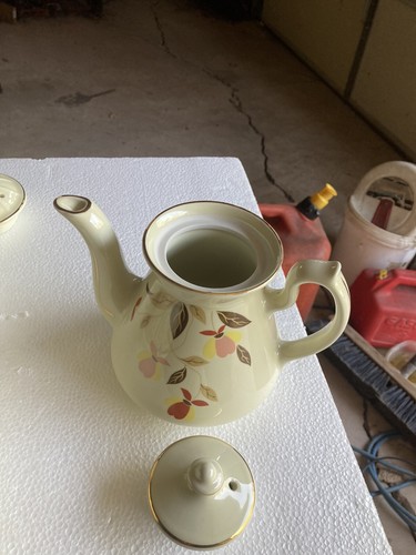 Hall China Porcelain Teapot Philadelphia Jewel Tea NALCC Autumn Leaf ...