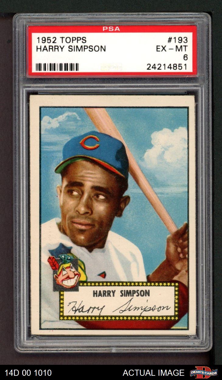1952 Topps #193 Harry Simpson Indians PSA 6 - EX/MT | eBay